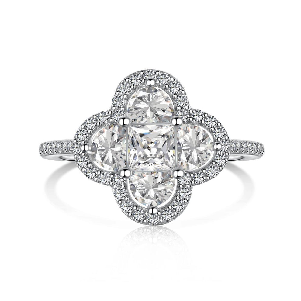 Lucky Clover – S925 Sterling Silver Four-Leaf Clover CZ Ring - Monet ...